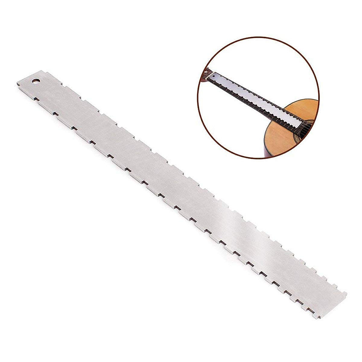 Guitar Neck Notched Straight Edge Luthiers Tool with Guitar Fret File, Fret Rocker, Fingerboard Guards Protectors and Grinding Stones for Gibson 24.75" and Fender 25.5" Electric Guitars