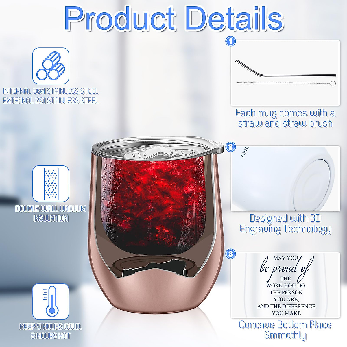 Sieral 6 Pcs Thank You Appreciation Gifts for Employees 12 oz May You Be Proud Tumbler Stainless Steel Inspirational Coworker Mug for Christmas Thanksgiving Day Volunteer (Multi Colors)