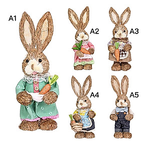 Ewer Easter Simulation Rabbit, Cartoon Dressed Rabbit Ornament with Carrot, Artificial Simulation Foam Rabbit for Easter Decor Garden Party Home Decorations Photography Props X8APV29X1410GHW