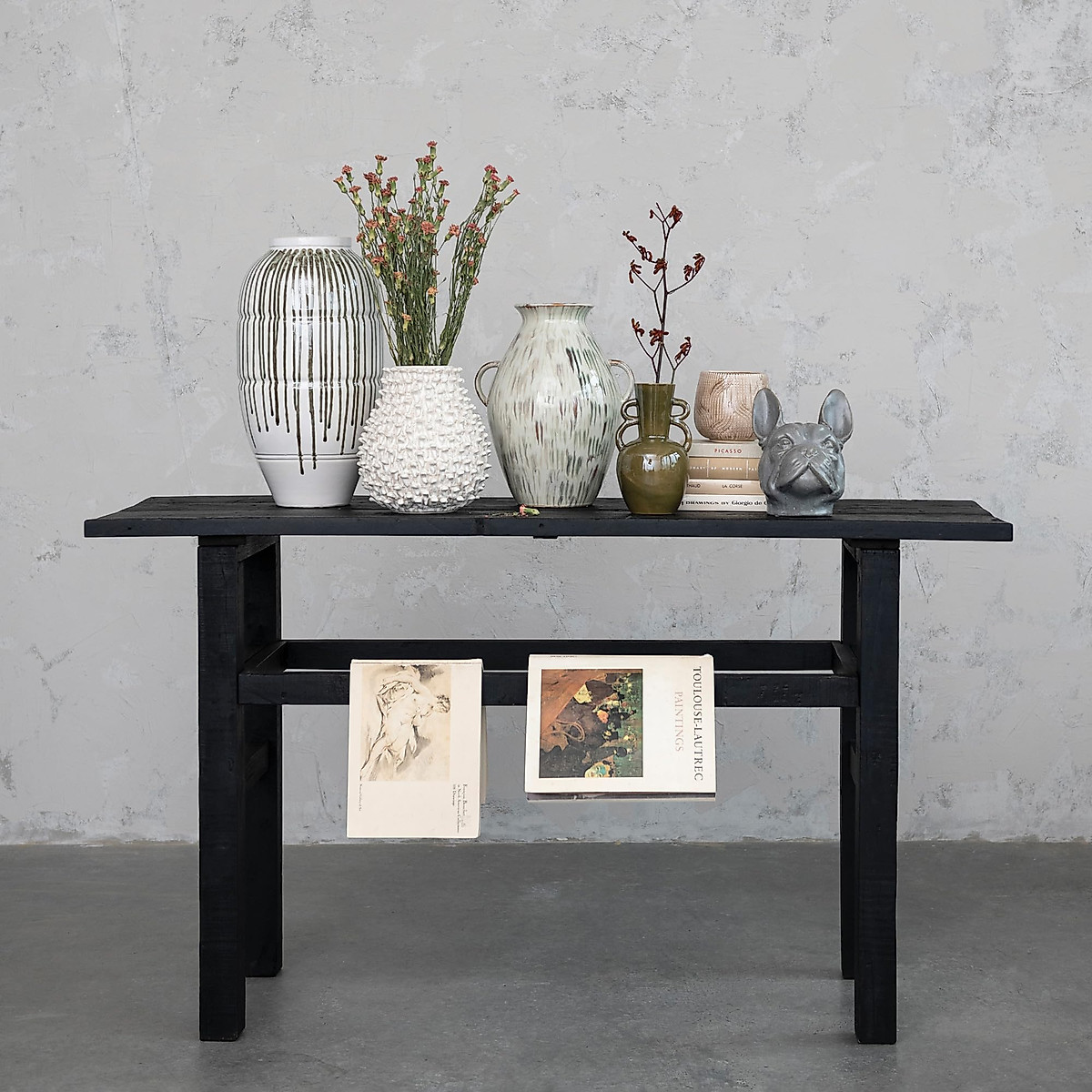 Creative Co-Op, Black Rustic Reclaimed Wood Console Table