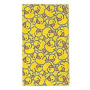 Cute Duck Bath Hand Towels Duck Pattern Face Towel Breathable Dish Towels for Bathroom Kitchen Yoga Spa Gym Beach Use