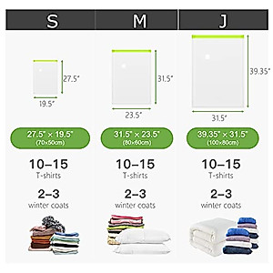 Umimile Vacuum Storage Bags,Space Saver Vacuum Sealer Bags for Clothes, for Comforters and Blankets, Hand Pump Included