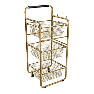 Excellerations Outdoor Storage Cart with Removable Baskets, Mobile Tip-Proof Cart, Indoor-Outdoor, Versatile and Compact Storage, Simple Assembly, Easy to Clean (Item # STORCART)