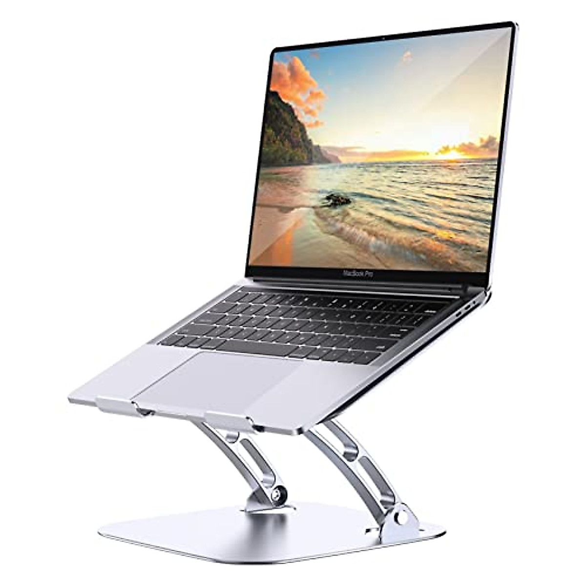 Laptop Stand, Portable Laptop Riser for Desk 17.3inch Laptops, Adjustment Laptop Stand for Desk, Laptop Holder Holds Up to 17.6lbs Computer Stand for Laptop Riser MacBook Stand for Desk - Silver