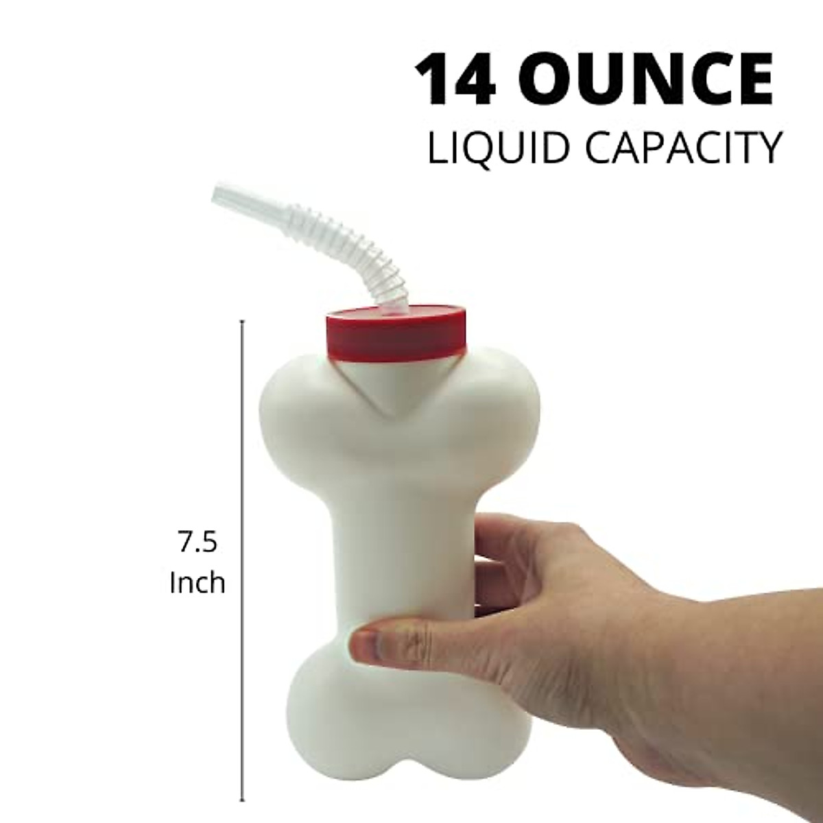 Dog Bone Cups with Straw (6 Pack) 14 oz - Paw Dog Patrol Party Supplies, Dog Birthday Party Supplies Decorations, Puppy Pals Dog Birthday Party Favors by 4E's Novelty