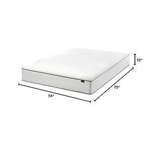ZINUS 10 Inch Foam and Spring Hybrid Mattress [New Version], Full, Fiberglass Free, Medium Firmness, Durable Support, Certified Safe Foams & Fabric, Mattress in A Box