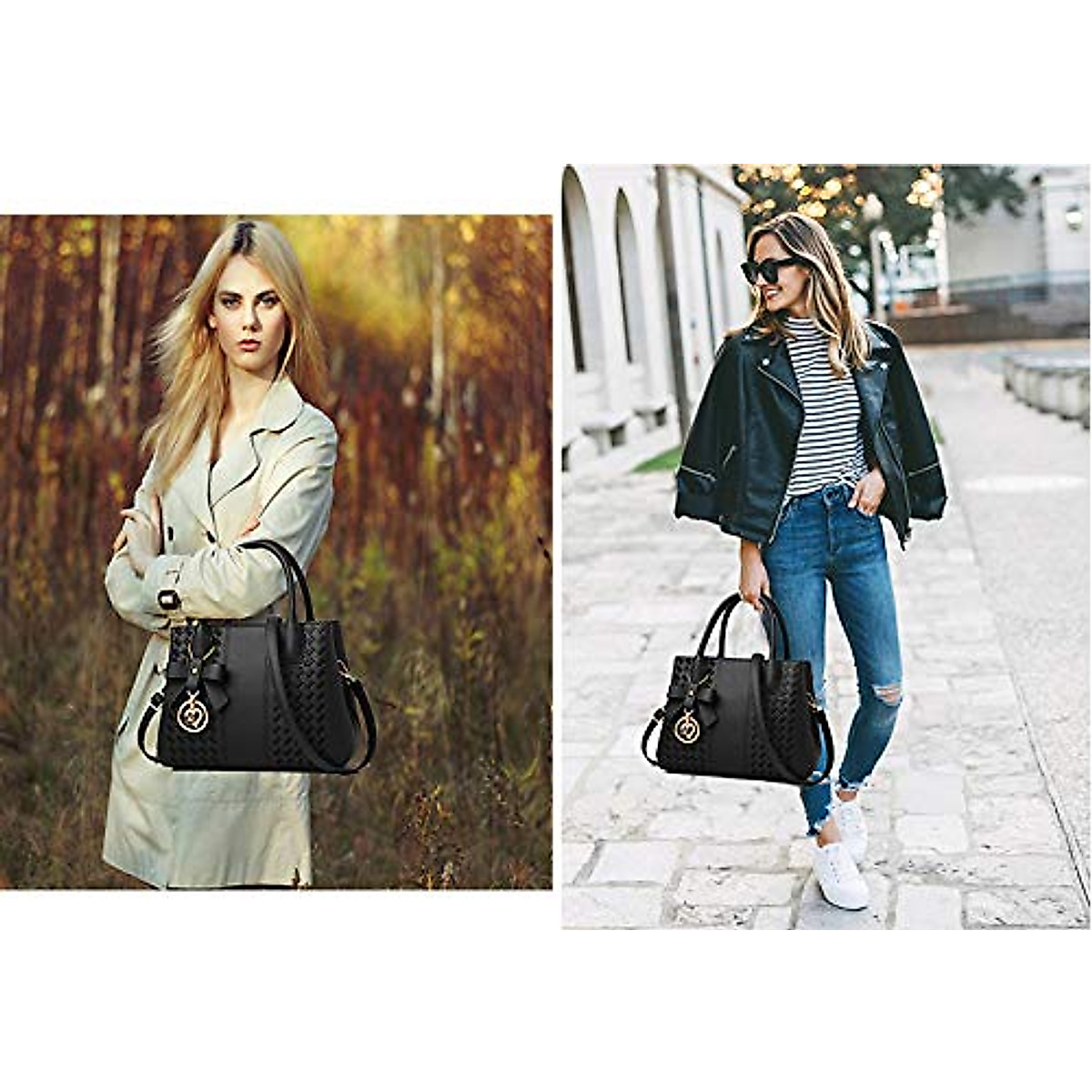 Purses and Handbags for Women Fashion Ladies PU Leather Top Handle Satchel Shoulder Tote Bags