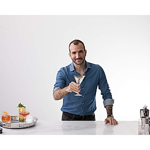 Crafthouse By Fortessa Professional Charles Joly, Etched Schott Zwiesel Tritan 9.9 oz Barware/Cocktail, Set of 4, Martini Glass