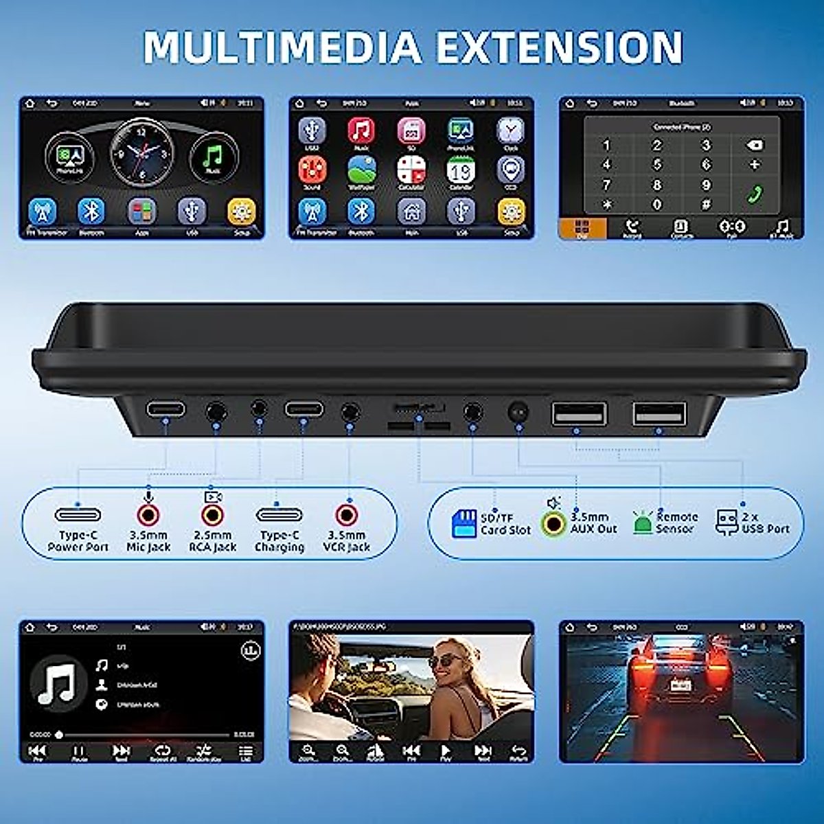 HaMeby CarPlay Screen for Car, Compatible with Apple CarPlay & Android Auto Car Play Dash Mount 7 Inch Display Touch Screen Portable Car Stereo with Bluetooth Plug and Play Easy Use Add to Any Car