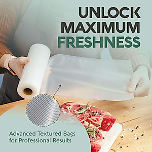 Avid Armor - Vacuum Seal Rolls, Vac Seal Bags for Food Storage, Meal Saver Freezer Vacuum Sealer Bags, Sous Vide Bags Vacuum Sealer, Non-BPA Vacuum Sealer Bags, 8 inches by 25 feet, Pack of 4