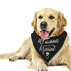 Engagement Gifts,My Humans are Getting Married Dog Bandana,Pet Dog Wedding Bandana Attire,Pet Scarf,Pet Accessories,Bride to be Gifts,Dog Gifts,Wedding Photo Props Decorations (Set of 2)
