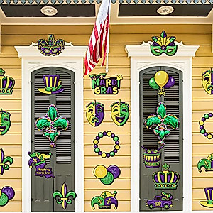 30 Pieces Large Comedy Tragedy Face Mardi Gras Decorations Mardi Gras Cutouts Wagon Costume Cover Comedy Tragedy Masks Float Decor for Trailer Mardi Gras Wall Hanging Party Supplies Home Door Decor