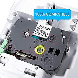 TZE-231 Compatible Label Tape Replacement for Brother TZe-231 TZ-231 Laminated P-Touch Label Maker Tape, Black on White, for PT-D200 PT-D210 PTH100 PT-D400, 0.47" x 26.2'(12mm x 8m), 6 Packs