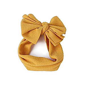 CheeseandU 2Pack Pet Cute Large Bow Headbands Stretchy Bow Headgear Polyester Bow Headdress Handmade Head Cover for Dog Cat Puppy Bathroom Apparel Party Costume Photo Prop(Grey, Ginger Yellow)