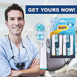 Oralfit Electric Toothbrush Heads Replacement for Oral B, 8 pcs Brush Heads Compatible with Braun Dual Clean 3D Excel Advance Power Smart Series Pro-Health