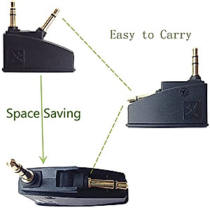 Xivip 3.5mm QC45 Airplane Headphone Adapter Compatible with Bose Quiet Comfort QC45 QC3 QC25 QC35 QC20 AE2 Headphones (Black)