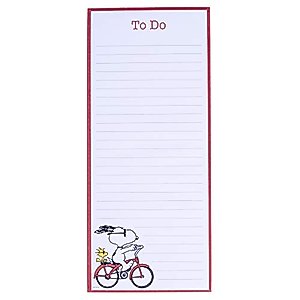 Graphique Magnetic Notepad - Peanuts Snoopy Bike Grocery and Shopping List - Fun Decorative To-Do List - Perfect House Warming Gifts - 100 Tear off Sheets (4" x 9.25" x .5")