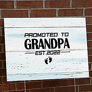 Lawn Garden Sign Promoted to Grandpa Corrugated Sign Funny Housewarming Gift Inspirational Quotes for Garage Sales Rent Open House Construction 18"x24"