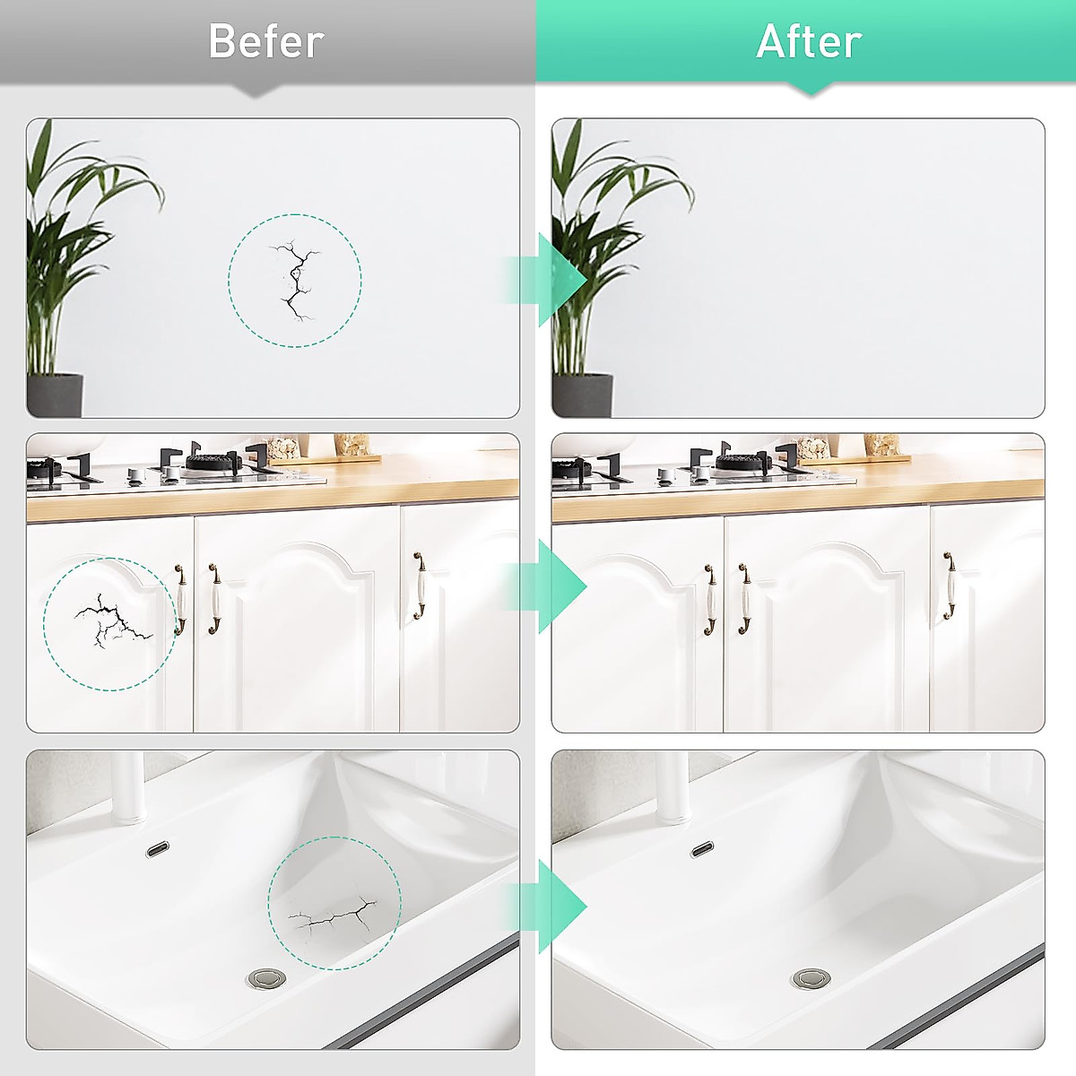 White Touch Up Paint, White Paint Pen with Sandpaper, Appliance Paint & Porcelain Touch Up Repair Kit, Multi Surface Paint Touch Up Pen for Walls, Door, Cabinets, Wood, Furniture, Interior & Exterior (White)