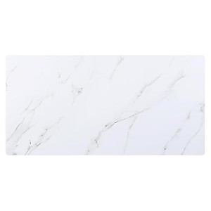 Acme Caspian Faux Marble Dining Table with Metal Base in White and Black