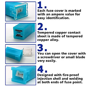 Automotive Combination Low and Tall/STD Profile Box Shaped Assortment 30 Pieces Fuse Kit for Ford, Chevy/GM, Nissan, and Toyota Pickup Trucks, Cars and SUV
