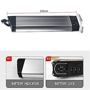 TGHY Electric Bicycle Lithium-Ion Battery 14Ah E-Bike Battery 36V Folding Bike Lithium Battery Pack with USB Port, Battery Lock, BMS Multiple Protection, Charger E-Bike Accessories,36v14ah