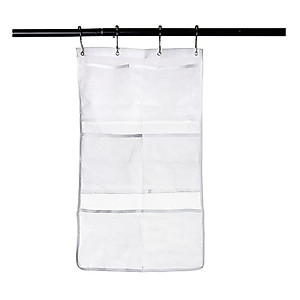 ccHuDE Hanging Mesh Pockets Shower Storage Bags Bathroom Hanger Pouch Shampoo Holder Bags Travel Hanging Toiletry Bag Bath Organizer Pouch with 4 Pcs Metal Buckles