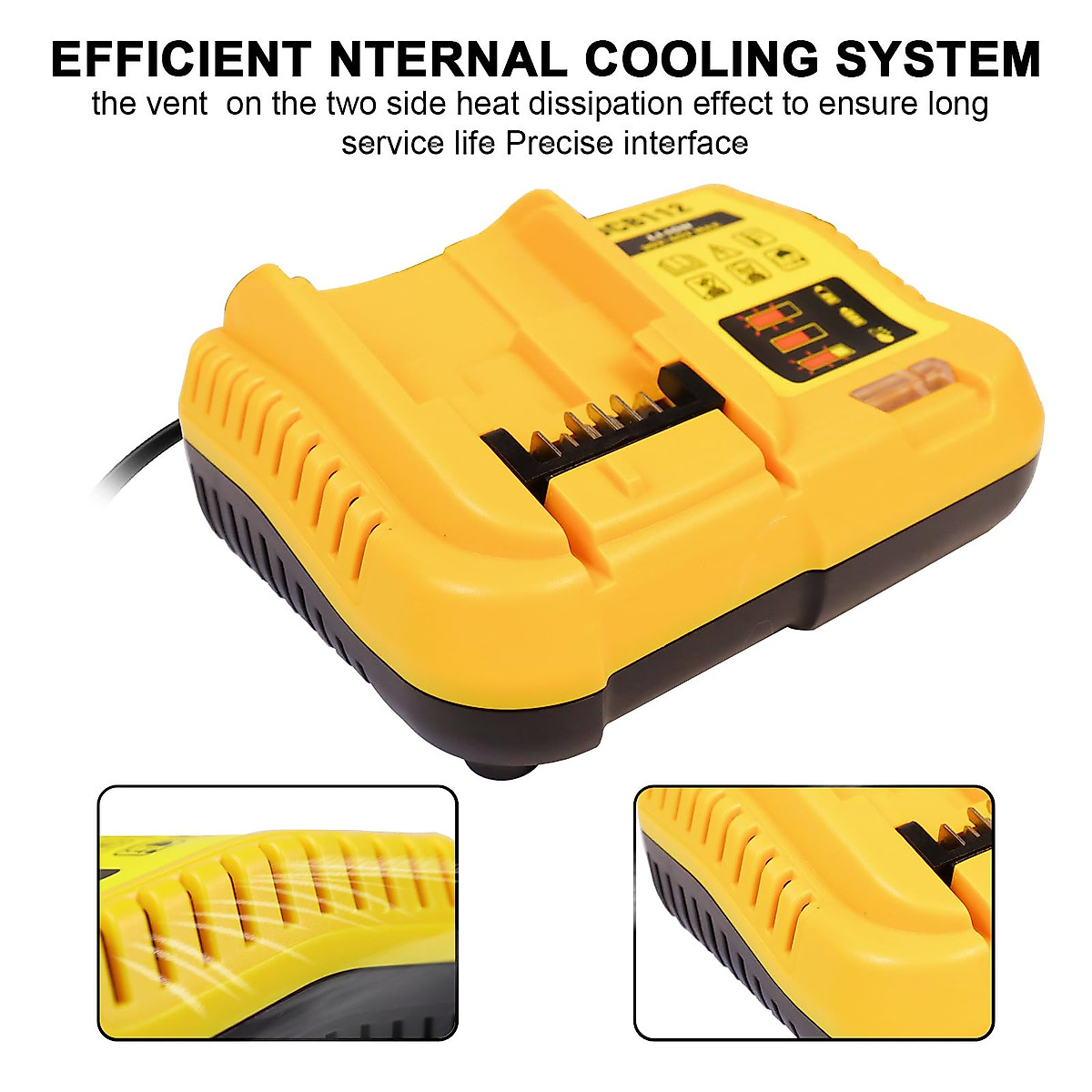 Battery Charger Replacement for Dewalt 12V 20V and 60V MAX Lithium-Ion Battery DCB112 for DCB205 DCB112 DCB201 DCB200 DCB612 DCB609-2 DCB609 DCB606 DCB606-2 DCB208 DCB206 DCB206-2 DCB204 DCB203