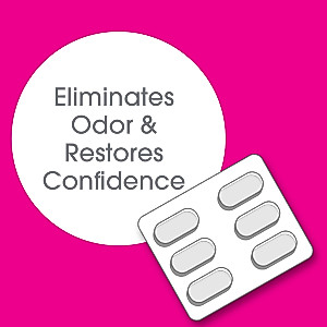 vH essentials Vaginal Odor Treatment - pH Balanced Vaginal Suppositories - 6 Tablets With Applicator, White, (667-06)