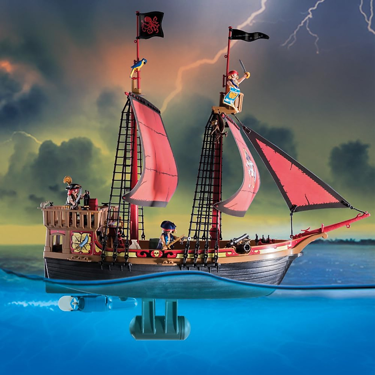 Playmobil 70411 Pirates Large Floating Pirate Ship with Cannon