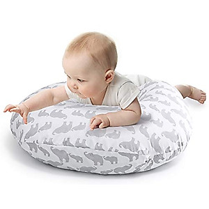 The Peanutshell Grey Elephant Nursing Pillow for Breastfeeding | Pillow & Nursing Pillow Cover for Baby Boys or Girls