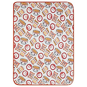 Maruchan Cup Noodles Throw Blanket Ramen Noodles Happiness in a Cup Fleece Throw Blanket(Cream)