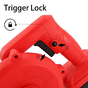 Mini Leaf Blower Red,2-in-1 Cordless Small Blower with 4.0Ah Battery and Charger,21v Blower for Inflating,Blowing Leaf,Clearing Dust & Small Trash,Car by SHINTYOOL
