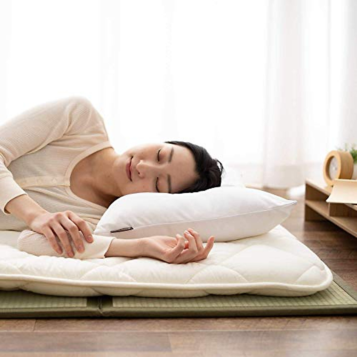 EMOOR Foldable Japanese Futon Mattress Topper CLASSE-Topper Tatami Floor Mattress Queen, Made in Japan