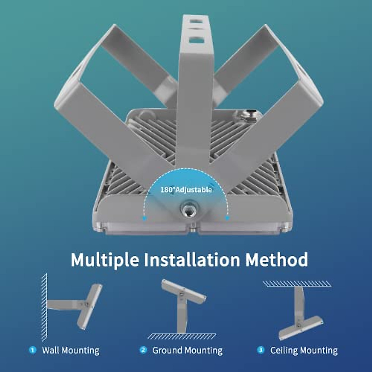 Ankishi 100W Led Flood Light Outdoor 10000LM Bright Security Work Light IP65 Waterproof Flood Lighting 6500K Daylight White Floodlight Fixtures for Yard Garden Patio Basketball Court Stadium Garage