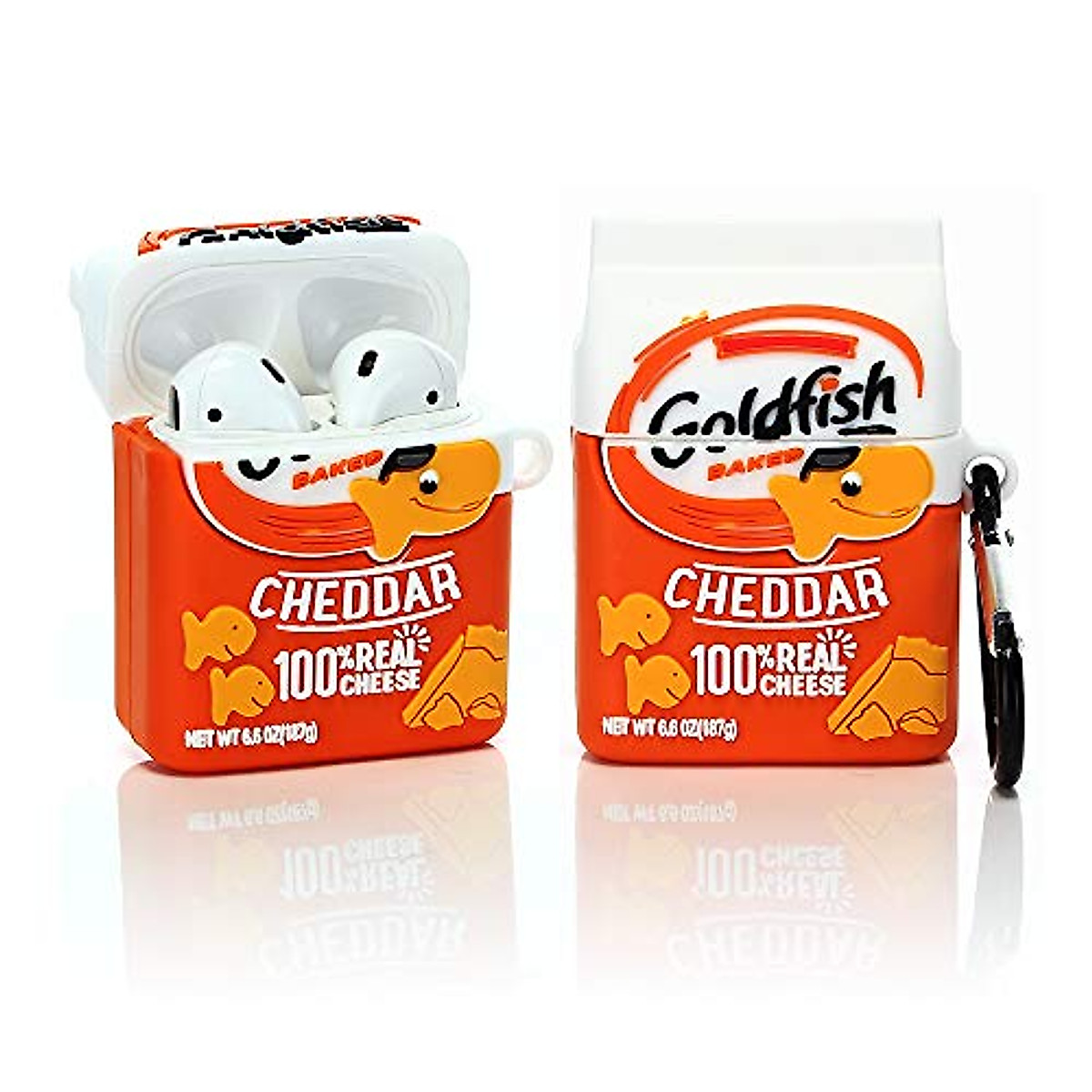 Suublg Silicone Charging Case with Keychain for Airpods1/2, Cute Cartoon 3D Chocolate Skin Design Protective Case Cover Compatible for Airpods Earphone