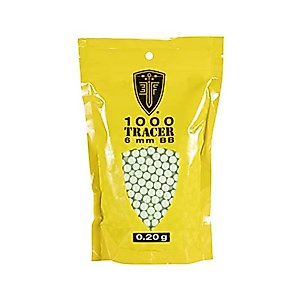 Elite Force Tracer BBS Glow-in-The-Dark Premium 6mm Airsoft BBS Ammo, 1000 Count, 0.20 Gram, One Size