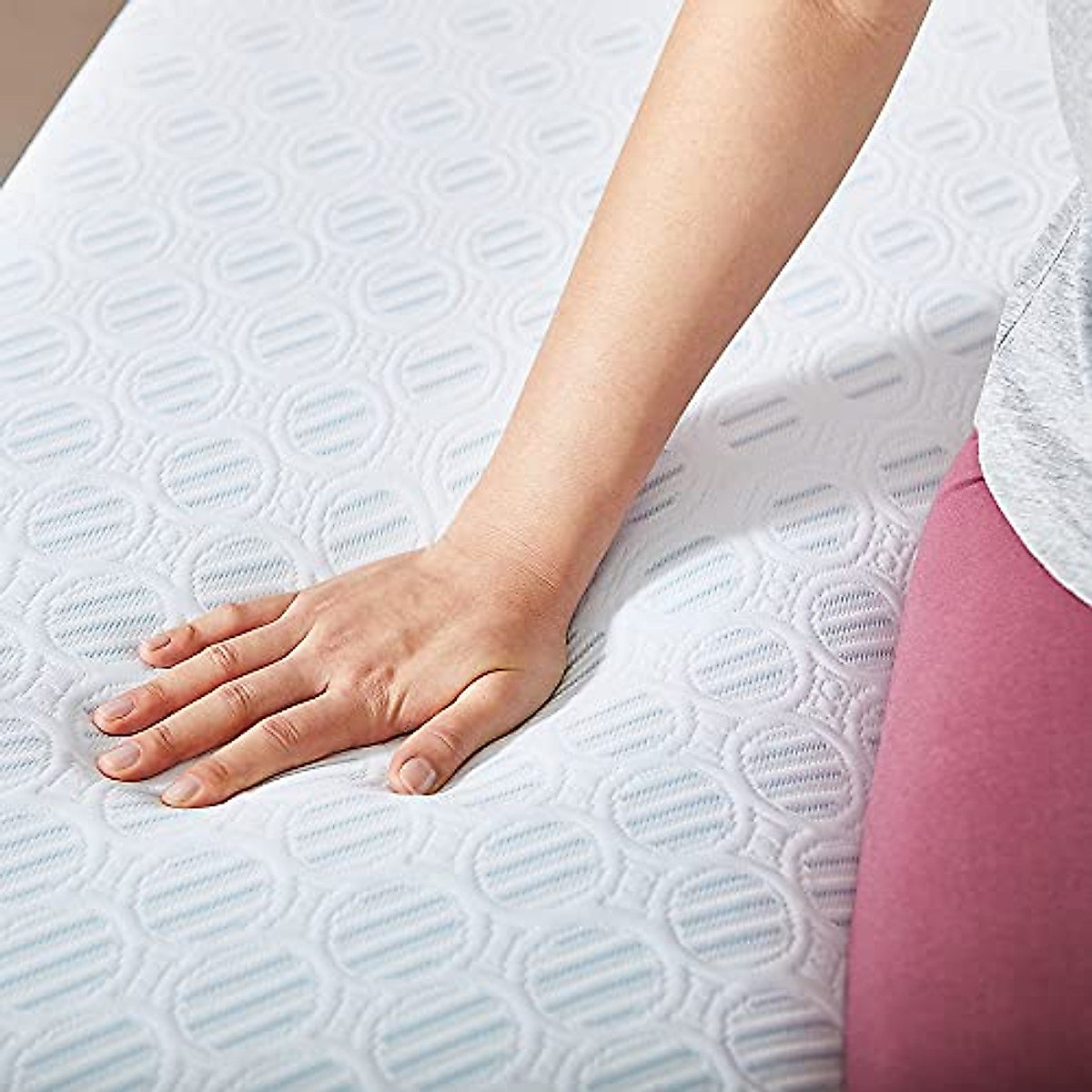 Sleep Innovations Shiloh 14-inch Memory Foam Mattress, California King, White & Innovations 4-inch Dual Layer Gel Memory Foam Mattress Topper Enhanced Support, California King