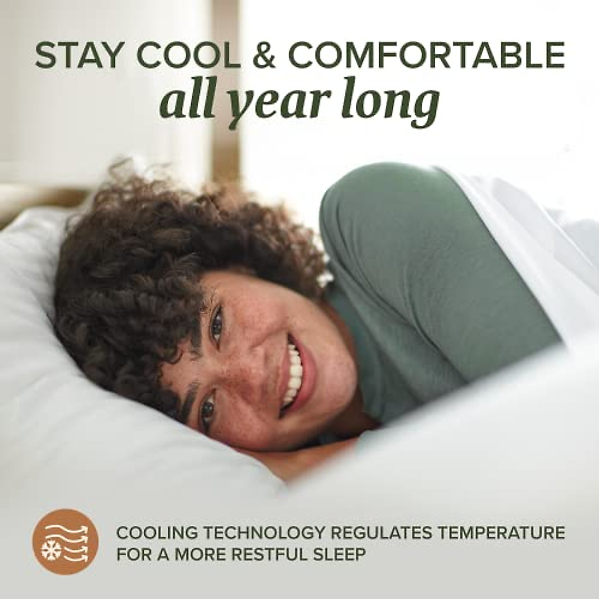 Beckham Hotel Collection King Size Firm Down Alternative Bed Pillows Set of 2 - Cooling Foam Pillow for Back, Stomach or Side Sleepers