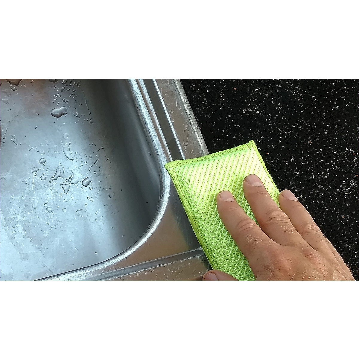 NoStench Kitchen Sponge | Odor Resistant, Non-Scratch Microfiber Mesh & Terry Cloth Sponge, Long Lasting Odor Protection | Durable, 4 Pack