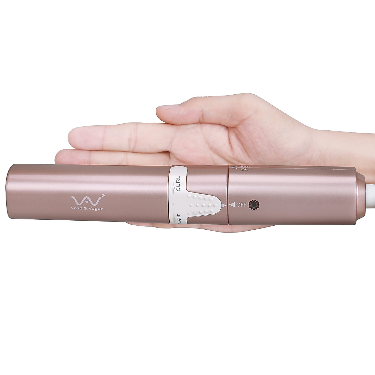 VAV 2 in 1 Mini Hair Iron Ceramic Hair Curler and Straightener, Curling Iron & Flat Iron 374F Temperature Dual Voltage Small Travel Size for Short Hair