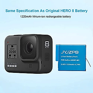 JYJZPB Replace Batteries for GoPro Hero 8 Battery, and Triple Fast Charger fit for GoPro Hero 8 Black Hero 7 Black and Hero 6 Black Camera(3 Pack Hero 8 Battery)