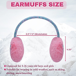 BAOPLAYKIDS Kids Knit Earmuffs Winter Outdoor Ear Warmers Soft Plush Ear Muffs for Boys Girls 4-16 Years