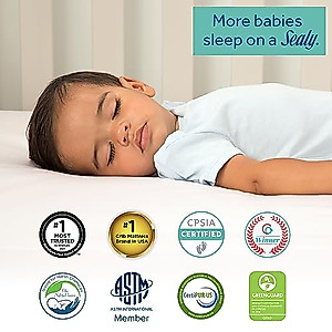 Sealy Crib Mattress & Toddler Bed Mattress| Orion 2-Stage Sustainable Antibacterial Baby Mattress, Lightweight, GREENGUARD Air Quality Certified - Made in USA, 52"x28"