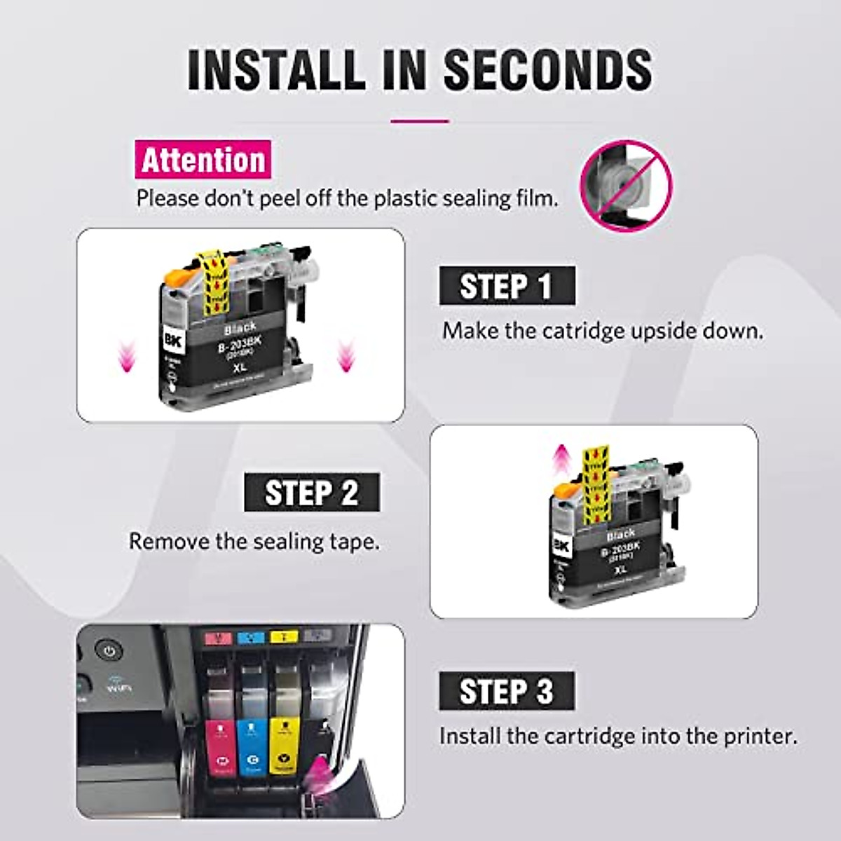 ALLWORK Compatible Ink Cartridge Replacement for Brother LC203 LC203XL LC201 LC201XL for Brother MFC-J460DW J480DW J485DW J680DW J880DW J885DW J4320DW J4420DW J4620DW J5620DW J5520DW J5720DW (12 Pack)