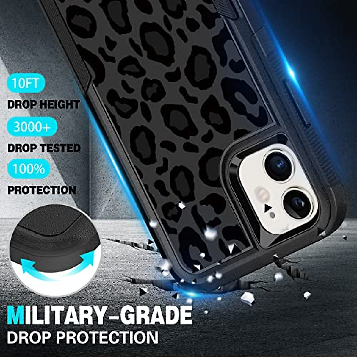 LOQUPE Designed for iPhone 11,Heavy-Duty Tough Rugged Lightweight Slim Shockproof Protective Case for iPhone 11 6.1 Inch,Women Girls,Cute Cheetah Leopard Pattern