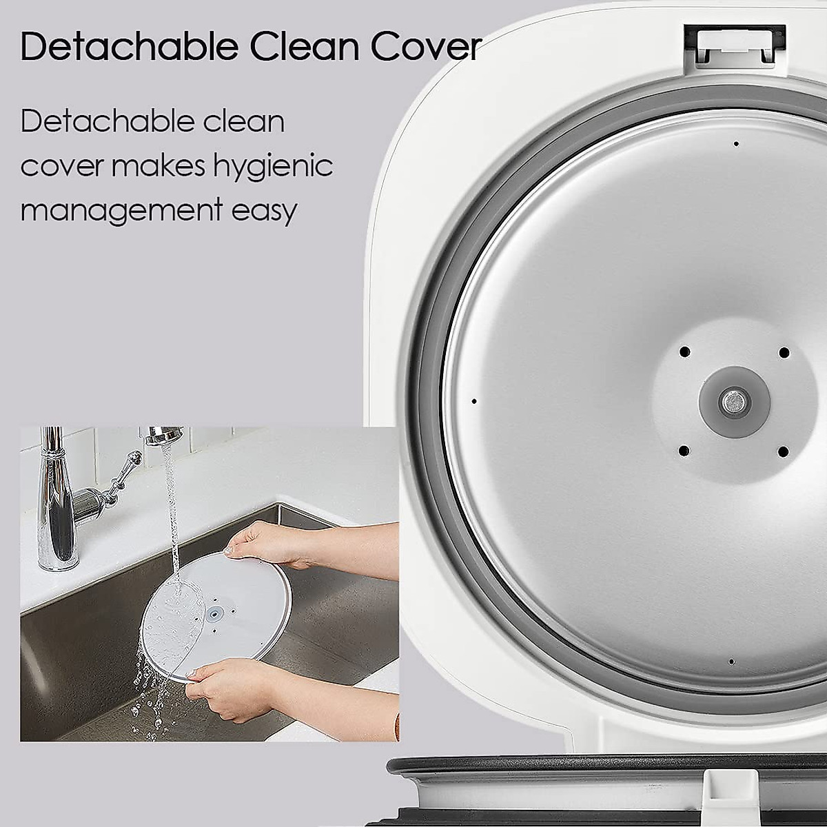 [CUCHEN] CRE-D0601W | Rice Cooker 6 Cup (Uncooked) (1.14 quarts): 6 person serving/per use | Warmer | Detachable Clean Cover | Nonstick Inner Pot | White [CUCHEN]