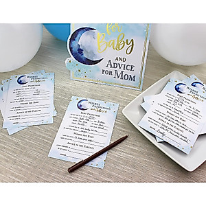 Lillian Rose"Love You to The Moon and Back" Baby Shower Game Set,Blue