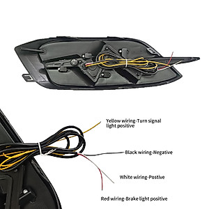 ATDK GROUP LED Rear Bumper Light For 2016 2017 2018 2019 2020 2021 Honda Civic LX EX Touring Sedan Tail Bumper Break & Fog Lights With Dynamic Sequential Turn Signal(Black Lens)