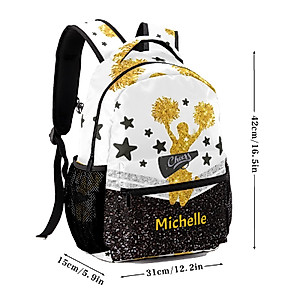 WOWPersonalTailor Cheers Black White Cheerleaders Waterproof Casual Daypack for Hiking Sports